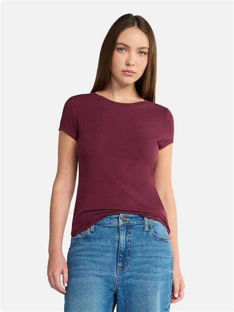 No Boundaries Crew Neck Tee With Short Sleeves 1 Or 3 Pack Womens
