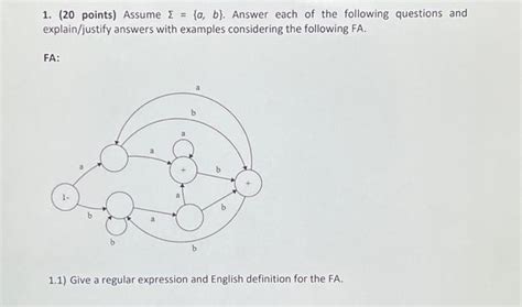 Solved 1 20 Points Assume Σ {a B} Answer Each Of The