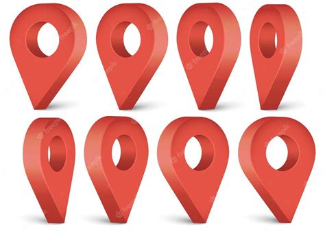Premium Vector Red Realistic Map Pointer Location Symbols Vector Set Isolated On White