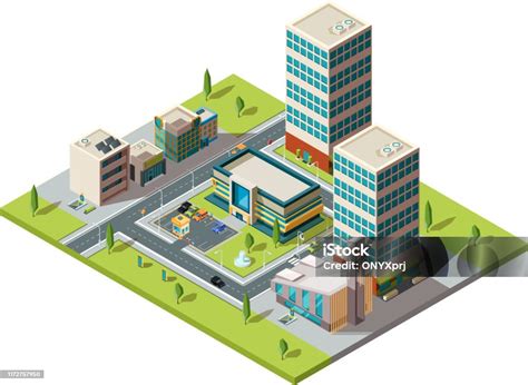 도시 쇼핑몰 소매 대형 슈퍼마켓 쇼핑 센터 벡터 3d지도의 큰 현대 건물과 도시 아이소메트릭 풍경 도시에 대한 스톡 벡터 아트 및 기타 이미지 Istock