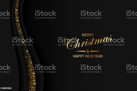 깊은 종이 예술 만화 검은 추상 파도 크리스마스와 새 Yeaar 종이 배경 개척 현대 종이 접기 디자인 서식 파일입니다 벡터 일러스트입니다 3d 종이 레이어 황금 하프톤