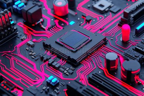 Using Advanced Circuitry For Quantum Computing Photo Stock Style Clean Background No