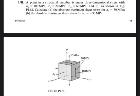 Solved 3 For The Three Dimensional Stress Given In Textbook