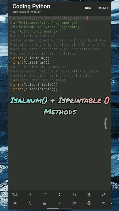 Isalnum And Isprintable Learn Python🐍 Easly By Shorts Day24 Part24 Coding Python