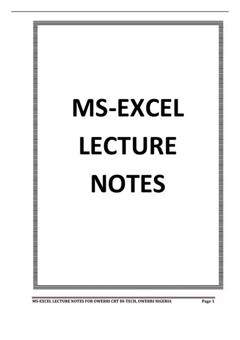 Excel Insights Key Formulas And Techniques Ms Excel Stuvia Us