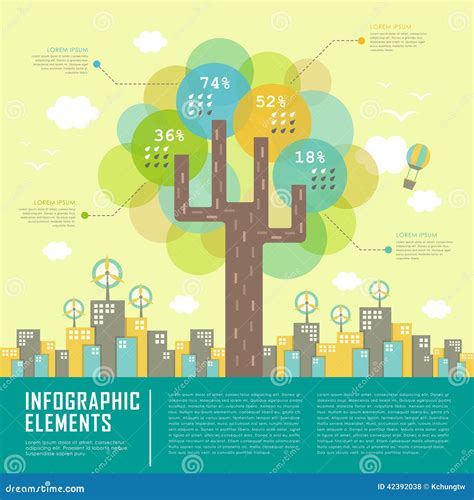 Lovely Vector Flat Design Template With Tree Element Stock Vector Illustration Of Layout Idea