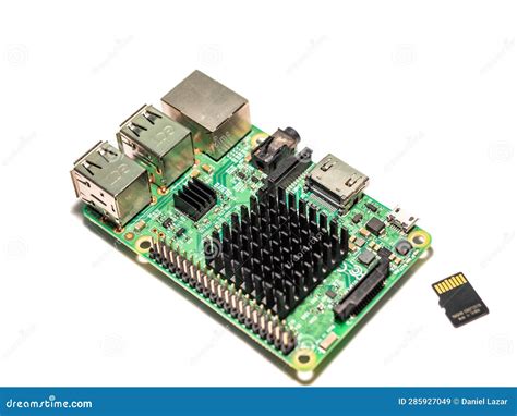 Raspberry Pi Isolated On White With Micro Sd Editorial Stock Image Image Of Gadget Font