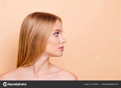 Profile Side View Portrait With Copy Space Empty Place Of Pretty Stock Photo Deagreez