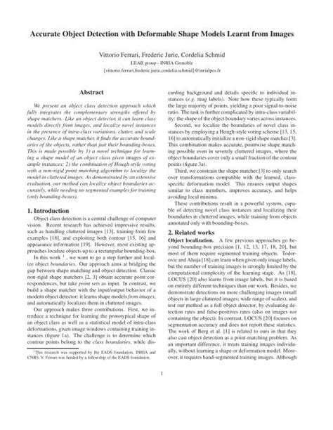 Accurate Object Detection With Deformable Shape Models Hal