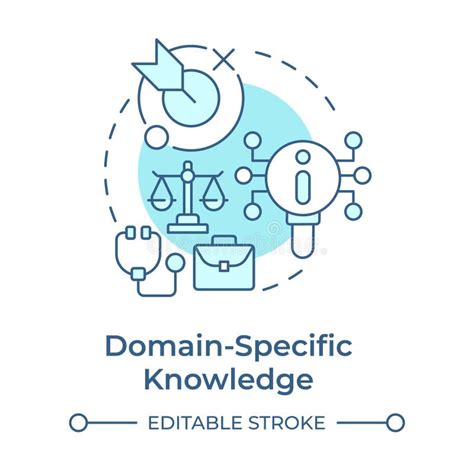 Domain Specific Knowledge Soft Blue Concept Icon Stock Illustration