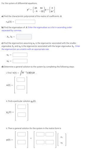 Answered Or The System Of Differential Equations Y² [ 28 23 84 6