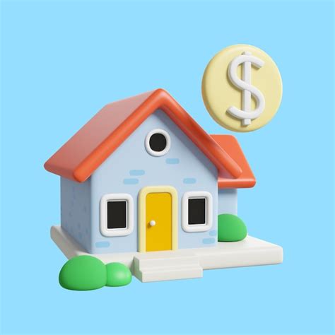 Трехмерный макет значка недвижимости Бесплатный Psd