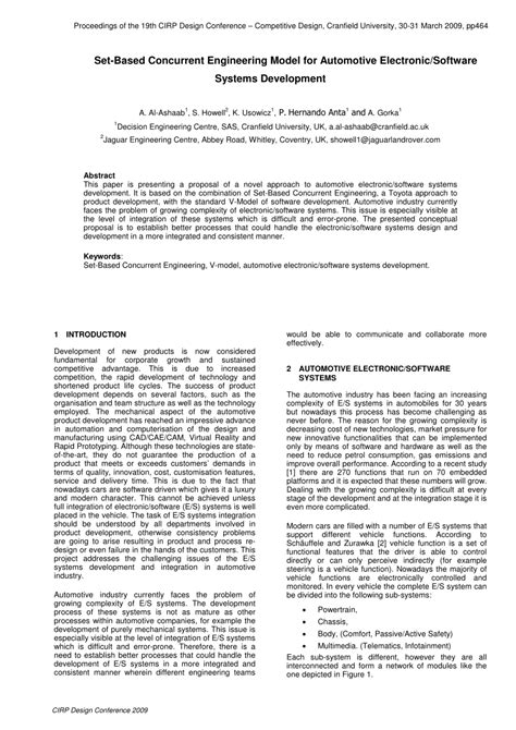 pdf set based concurrent engineering model for automotive electronic software systems development