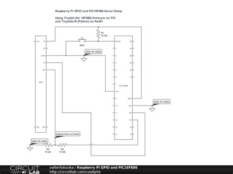 raspberry pi gpio and pic16f886 circuitlab