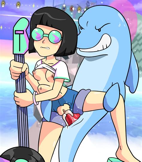 Rule 34 Black Hair Blue Body Blush Bodily Fluids Bottomwear Breasts