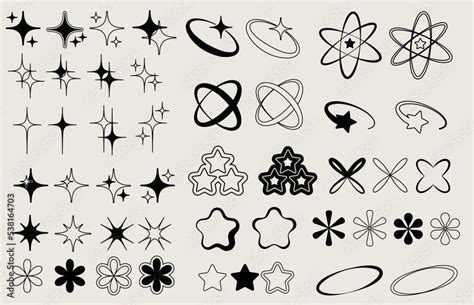 Y2K Vector Vector Graphic Assets Set Retro Futuristic Graphic Design