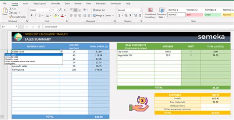 Food Cost Calculator Excel Template