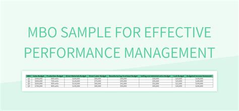 Free Mbo Sample Templates For Google Sheets And Microsoft Excel Slidesdocs