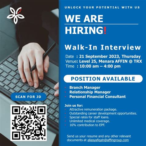 Nazura Johar On Linkedin Hi Linkedin Connections Affin Group Is Organizing A Walk In Interview On…