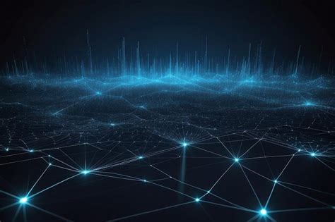 Premium Photo Vector Particle Grid Technology Background Data Mesh