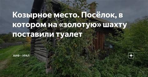 Козырное место Посёлок в котором на «золотую шахту поставили туалет АиФ Урал Дзен