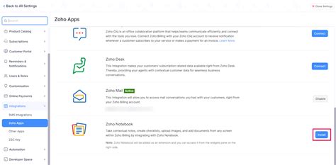 Zoho Notebook Integration Help Zoho Billing