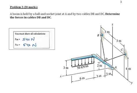 Solved 3Problem 2 20 Marks A Boom Is Held By A Chegg