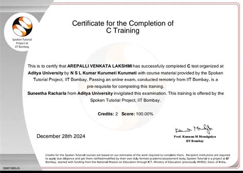 Cprogramming Spokentutorial Iitbombay Certification Learning