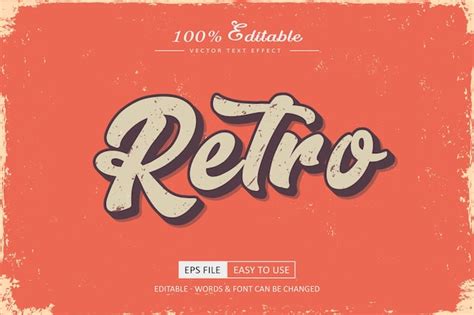 Premium Vector Retro Text Effect Oldies Style