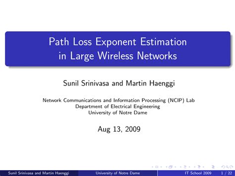pdf path loss exponent estimation in large wireless networks