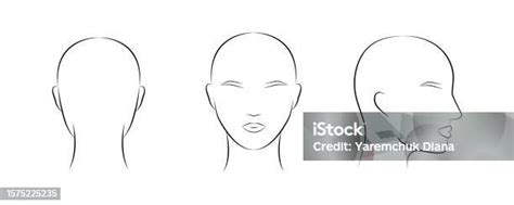 인간의 머리 아이콘 세트 여성 머리의 다른 각도 보기 이발소 미용실에 대한 헤드 가이드라인 벡터 그림 각도에 대한 스톡 벡터 아트 및 기타 이미지 Istock
