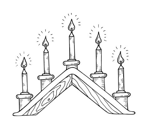 Premium Vector Coloring Book Christmas Candlestick Arch With Five Candles Hand Drawn Line Art
