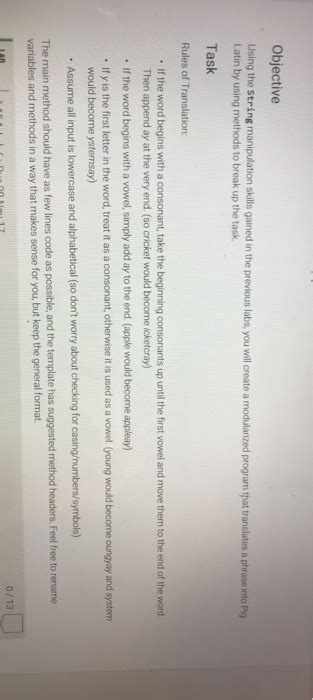 Solved Objective Using The String Manipulation Skills Gained