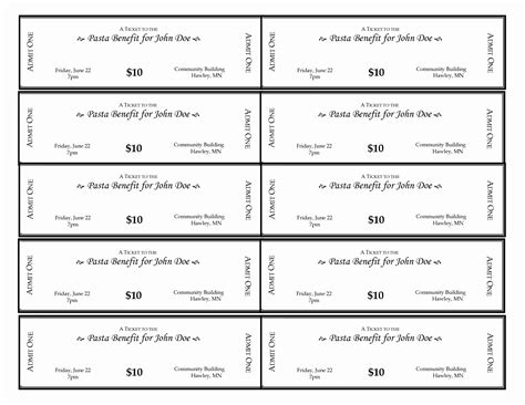 Simple Raffle Ticket Template Word Image To U