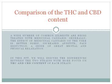 THC And CBD Comparison Presentation Free To Download