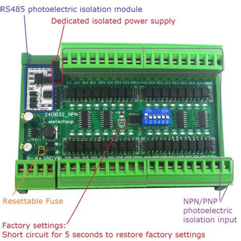 16 32 48 Channel NPN PNP Optically Isolated Input RS485 Modbus RTU Module