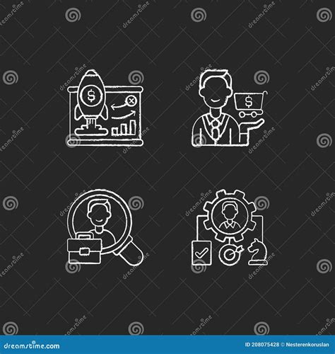 Corporate Structure Line Icons Collection Hierarchy Chain Management