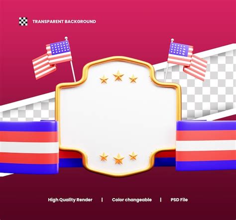 Premium Psd Usa Badge 3d Icon