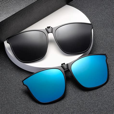 Clip On Sunglasses Clipped On Myopia Glasses Fashionable Polarized