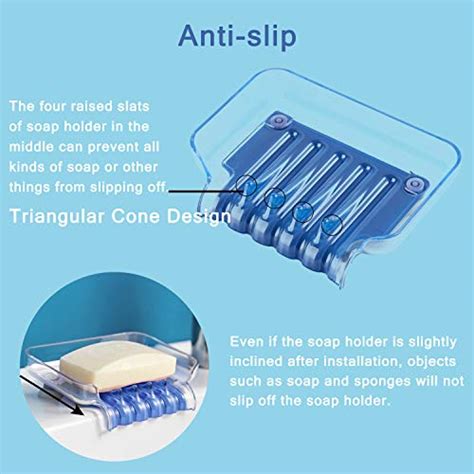 Soap Dish With Drain Bar Soap Holder For Bathroom Self Draining Waterfall Soap Tray For