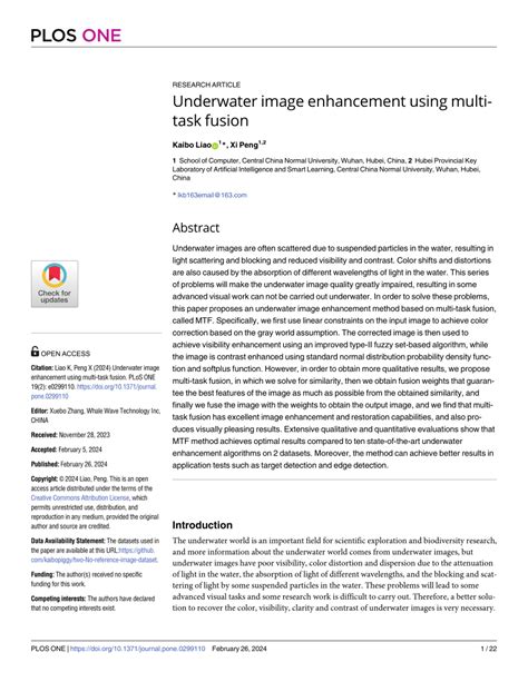 Pdf Underwater Image Enhancement Using Multi Task Fusion