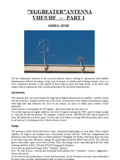 Diy Eggbeater Antenna Guide Pdf Antenna Radio Coaxial Cable