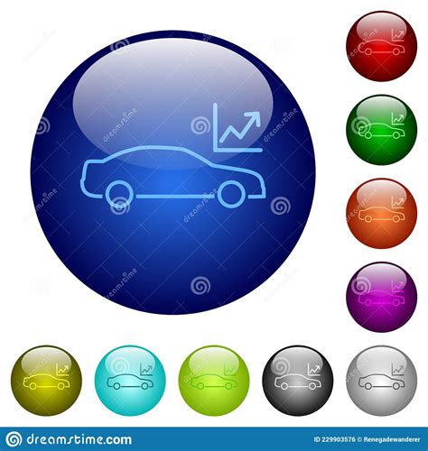 Car Diagnostics Outline Color Glass Buttons Stock Vector Illustration Of Outlineicon