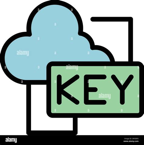 Cloud Data Key Icon Outline Vector Factor Verification Code Login
