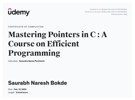 Cprogramming Pointers Udemy Professionaldevelopment Programmingjourney Udemycertificate