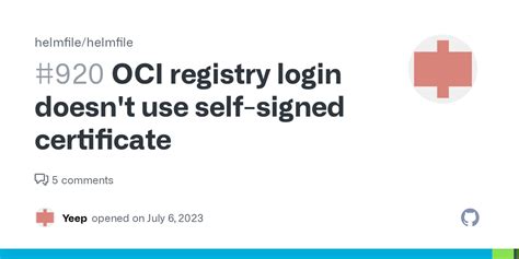 Oci Registry Login Doesnt Use Self Signed Certificate · Issue 920