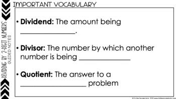 Dividing By Digit Divisors Digital Notes TPT
