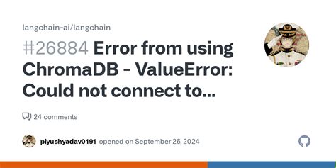 error from using chromadb valueerror could not connect to tenant default tenant are you sure