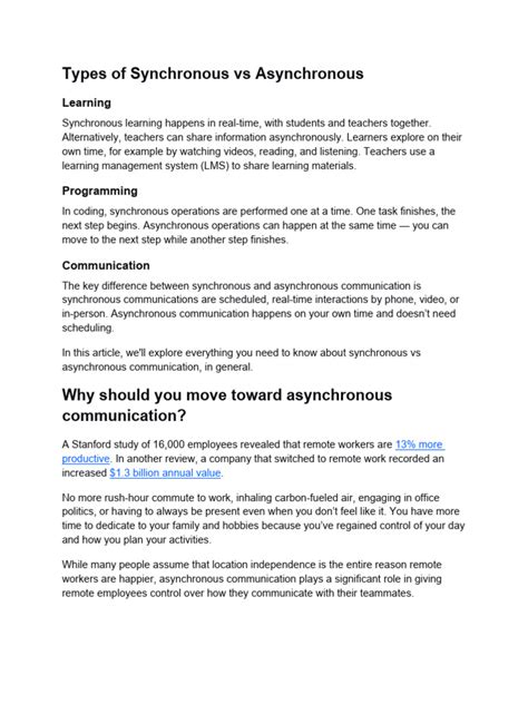 Synchronous Vs Asynchronous Pdf