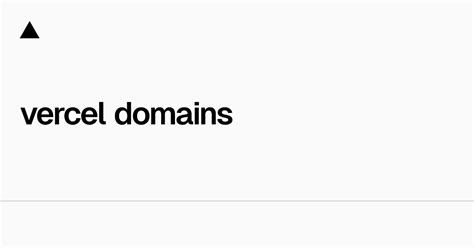 Vercel Domains